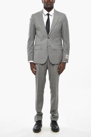 Corneliani CC COLLECTION Zweiknopf-Anzug Aus Schurwolle Mit Karomuster Corneliani