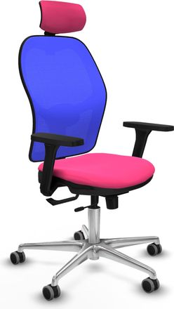 Piqueras y Crespo Ergonomischer Stuhl mit Lendenwirbelst&uuml;tze mit 3D-Armlehnen und h&ouml;henverstellbarem Kopfteil und Neigungsverstellung, ausgestattet mit Syncro/Traslack 