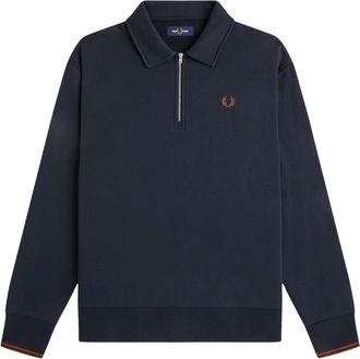 Fred Perry SweaT-shirt &agrave; col zipp&eacute; - Homme - Sweatshirts et sweats &agrave; capuche - Bleu - Taille: M