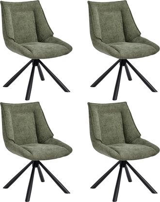 Duhome 4er Set Esszimmerstuhl Chenille Schminktischstuhl 180&deg; Drehbar Automatische R&uuml;ckstellfunktion Lounge Stuhl Modern f&uuml;r Wohnzimmer Schlafzimmer B&uuml;ro, Gr