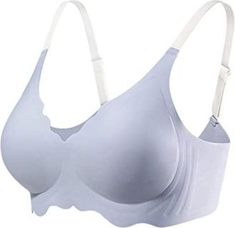 Generic Soutien-gorge pour femme, soutien-gorge printemps-&eacute;t&eacute;, sous-v&ecirc;tements doux, fins, respirants, gouttes deau, soutien sup&eacute;rieur, rassemblements, bleu, X