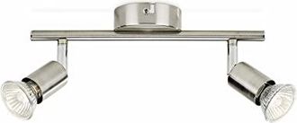 Philips Limbali Decken-/Wandleuchte mit 2 Spots, einfache ClickFix-Installation, ohne Leuchtmittel (GU10), Nickel, IP20, blendfrei