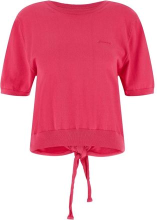 Ganni Femme, Pulls, Rose, Taille: 40 FR Pull en coton &agrave; col rond