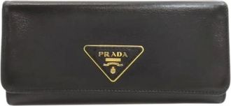 Prada Portefeuille long (bi-pli) Pre-owned - Femme - Pre-owned - Noir - Taille: ONE Size