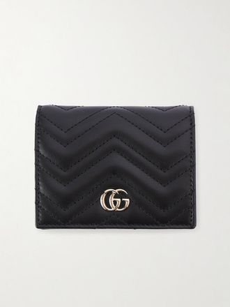 Gucci Gg Marmont Portemonnaie Aus Matelass&eacute;-leder - Schwarz
