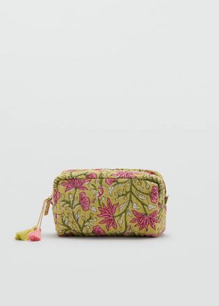 Mango Sac cosm&eacute;tique &agrave; fleurs vert - Femme - Taille unique - MANGO