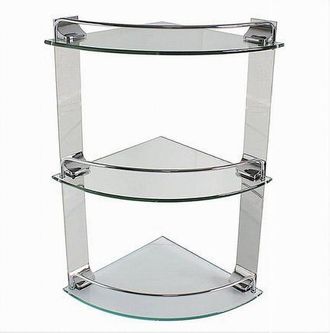 Trade Shop Trade Shop Traesio - Trade Shop - tripla angolo mensola für angoliera bagno 3 ripiani in vetro arredo 52911