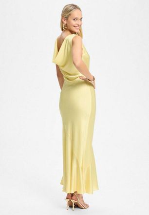 Swing Abendkleid - Abendkleid aus Satin mit Wasserfall Ausschnitt Figurbetonte Passform