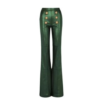Balmain Wide Hosen - - Trousers - Damen - Gr&uuml;n - S