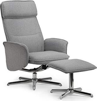 Julian Bowen Aria Relaxsessel & Hocker, Grau