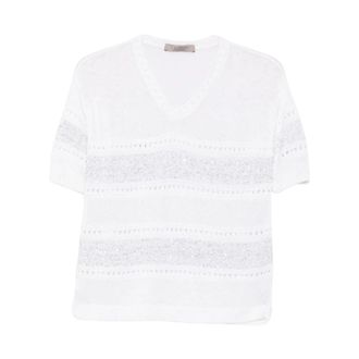 D.exterior Strickware mit V-Ausschnitt - - Knitwear - Damen - Wei&szlig; - S