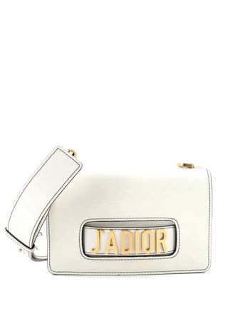 Dior JAdior Flap Bag with Strap Leather Medium shoulder bag - Blanc