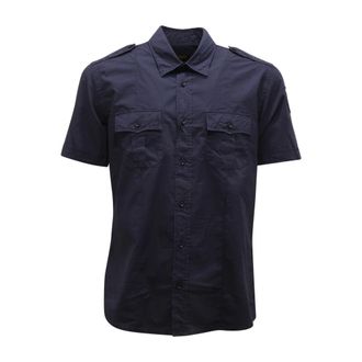 Blauer Camicia Kurzarmhemd E - - Shirts - Herren - Blau - L