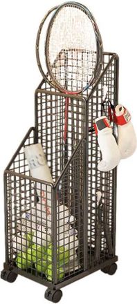 Generic Badmintonschl&auml;gerhalter Mit R&auml;dern, Bodenstehender Tennisschl&auml;ger-Aufbewahrungsst&auml;nder, Yogamatten-Aufbewahrungskorb, 30 Kg Tragf&auml;higkeit for Alle Spo