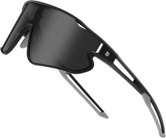 Duco DC0023 Lunettes de soleil polaris&eacute;es pour homme et femme Protection UV400 Lunettes de soleil de course &agrave; pied, p&ecirc;che, cyclisme, baseball, Monture noir