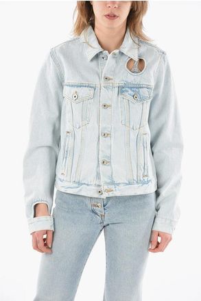 Off-white PERMANENT Denim Jacket METEOR with Cut-Out Detail size 42