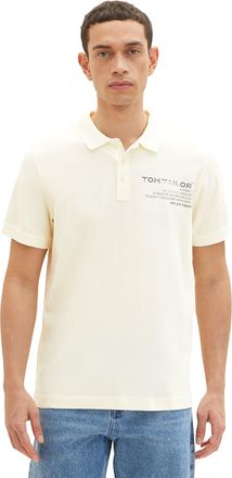 Tom Tailor Herren Poloshirt im Washed-Look 1035641, 18592 - vintage beige, XXXL