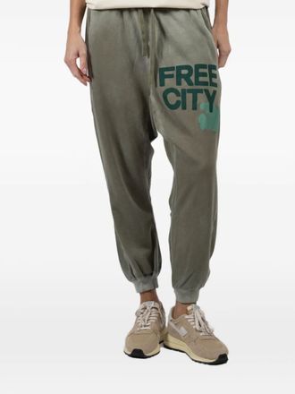 Freecity Drawstring graphic trousers - Gr&uuml;n