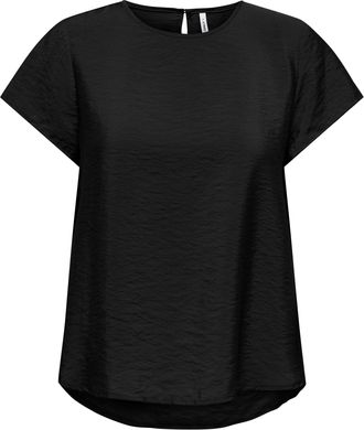 Only Damen Onlaya Life S/S O-Neck Top Noos Ptm, Black, Medium