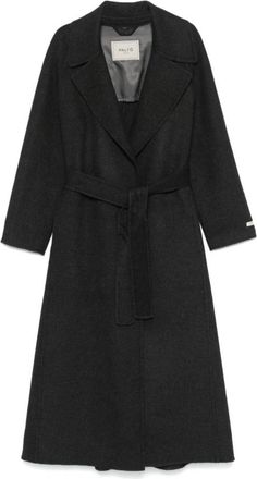 Palt&ograve; Grauer G&uuml;rtel Wollmischung Mantel - - Coats - Damen - Grau - 3XL