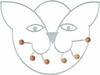 Haku Möbel Wandgarderobe alu, Massivholz, Metall - Maße: B 48 cm x H 34 cm x T 6,5 cm, Style: Industrial