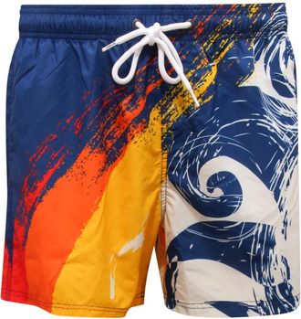 Sundek Homme, Maillots de bain, Bleu, Taille: XL Printed Boards Swimshorts