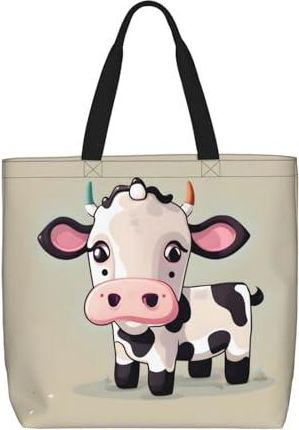 Generic Mignonne Vache Blanche Sac A Main Femmes Pliable Tote Bag Imperm&eacute;able Sac Fourre Tout Pour Gym Shopping Plage