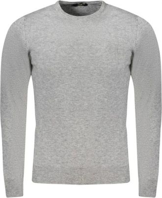 Cavalli Homme, Pulls, Gris, Taille: XL Pull brod&eacute; &agrave; col rond