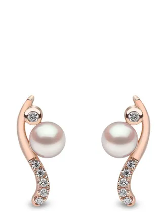 Yoko London boucles doreilles en or rose 18ct pav&eacute;es de diamants