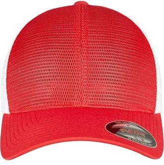 Flexfit Unisex 360 OMNIMESH Cap 2-Tone Baseballkappe, red/White, L/XL