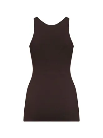 Toteme Womens Tank Top Compact Knit Walnut Brown Viscose