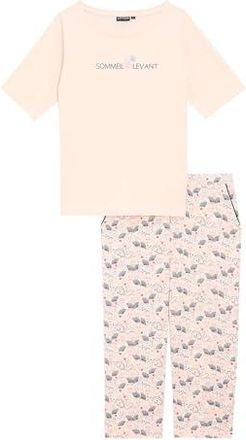 Arthur Pyjama Corsaire Femme Sommeil Levant - Ensemble de Pyjama Femme - T-Shirt Manches Courtes et Pantalon mi-Long - Coton Issu de lagriculture Biologique 