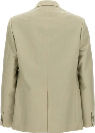 Fendi Single-Breasted Wool Blazer - Beige