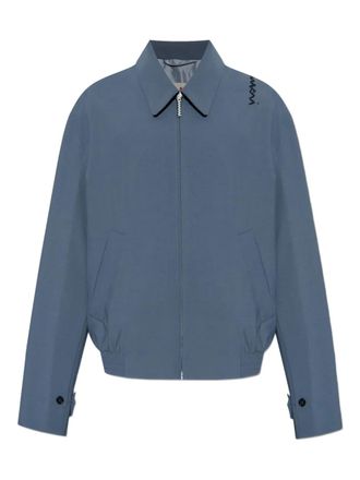 Marni veste bomber à logo imprimé - Bleu