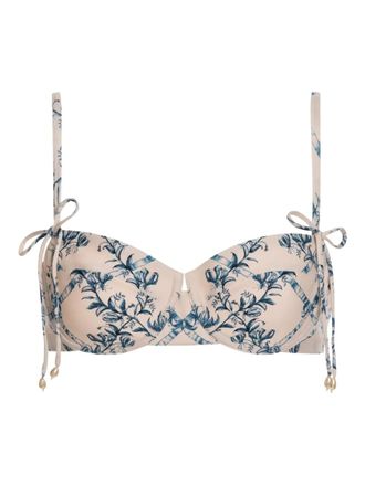 Agua Bendita Asaí Wild Bikinioberteil mit Blumen-Print - Weiß