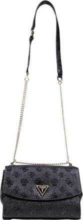 Guess Femme, Sacs, Noir, Taille: ONE Size Sac &agrave; bandouli&egrave;re noir avec fermeture &agrave; bouton