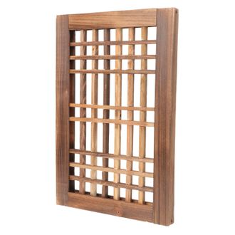 FOMIYES Vintage Holzfensterrahmen mit Rasterdesign Rustikale Wand und Fensterdekoration im Landhausstil Dekoratives Fenster f&uuml;r Bauernhaus und Wohnzimmer