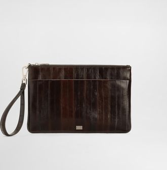 Dolce & Gabbana Eel Leather Necessaire - Mann Brieftaschen Und Clutches Braun Onesize