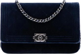 Chanel Portefeuille sur cha&icirc;ne Pre-owned - Femme - Pre-owned - Bleu - Taille: ONE Size