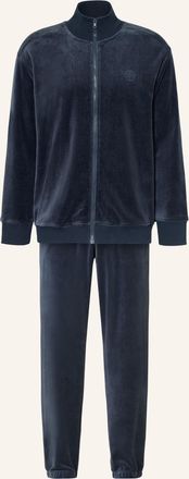 Schiesser Lounge-Set Casual Nightwear Aus Nicki blau
