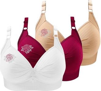 Generic Soutien-gorge push-up sans armatures pour femme - Classique - Doux - Maintien fort - Élégant - Bords ondulés - Minimaliste - Sans coutures - Confortab