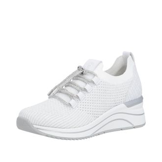 Remonte Slip-On Sneaker REMONTE, Damen, Gr. 42, wei&szlig;, silberfarben, Lederimitat, Textil, Glitzer, Schuhe, Schlupfschuh, Slipper, Halbschuh mit Lite&acute;n Soft-Aus