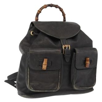 Gucci Pre-owned Lederrucksack - - Pre-owned - Damen - Schwarzk - ONE SIZE