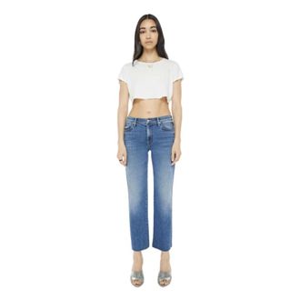 Mother Femme, Jeans, Bleu, Taille: W29 Mid Rise Rambler Zip Ankle Fray