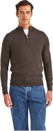 Morris Homme, Pulls, Brun, Taille: S Merino John Zip
