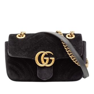 Gucci Sac bandouli&egrave;re en velours Pre-owned - Femme - Pre-owned - Noir - Taille: ONE Size