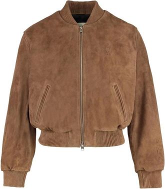 Ami Homme, Vestes, Brun, Taille: L Suede Bomber Jacket