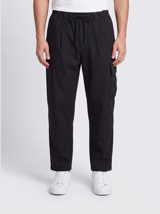 Yohji Yamamoto Pantalon cargo en tissu technique recycl&eacute; avec cordon de serrage et poches