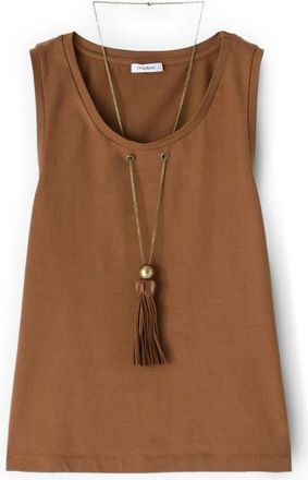 Motivi Oberteil mit integrierter Quasten-Kette - - Tops - Damen - Braun - XS