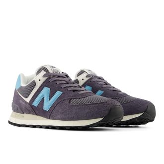 New Balance Sneaker NEW BALANCE 574, Damen, Gr. 37,5, schwarzer coastal blau, Leder, Synthetik, Textil, Schuhe Sneaker, mit Gummilaufsohle, Topseller